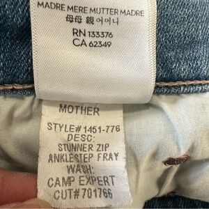 MOTHER | Jeans | Mother The Stunner Zip Ankle Step Fray Jeans Camp ...